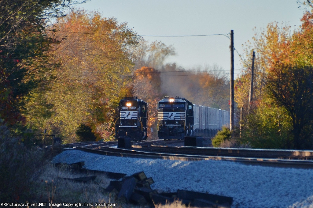 Work train power heads west.